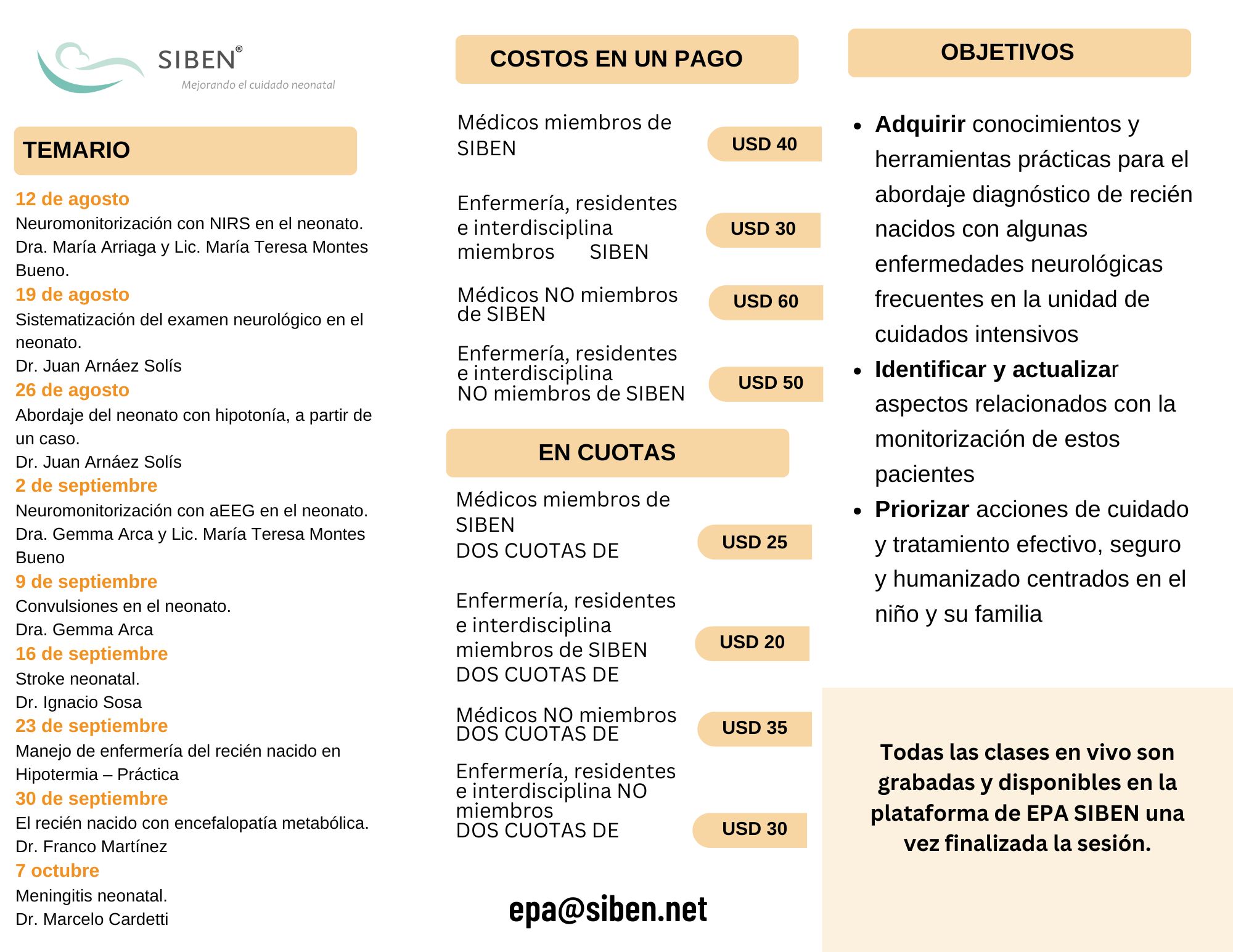 Campus Educativo EPA – SIBEN, Mejorando el cuidado Neonatal