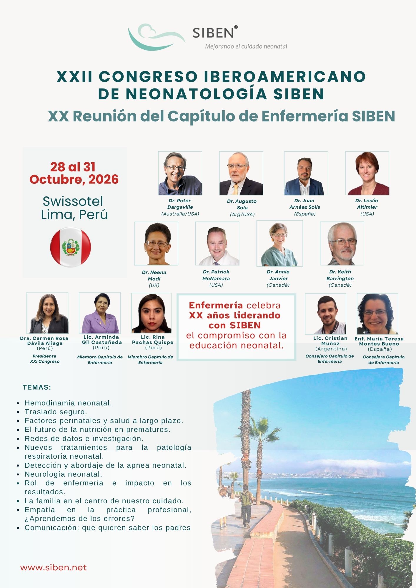 XXII CONGRESO, LIMA, PERÚ 28-31 DE OCTUBRE 2026 – SIBEN, Mejorando el ...
